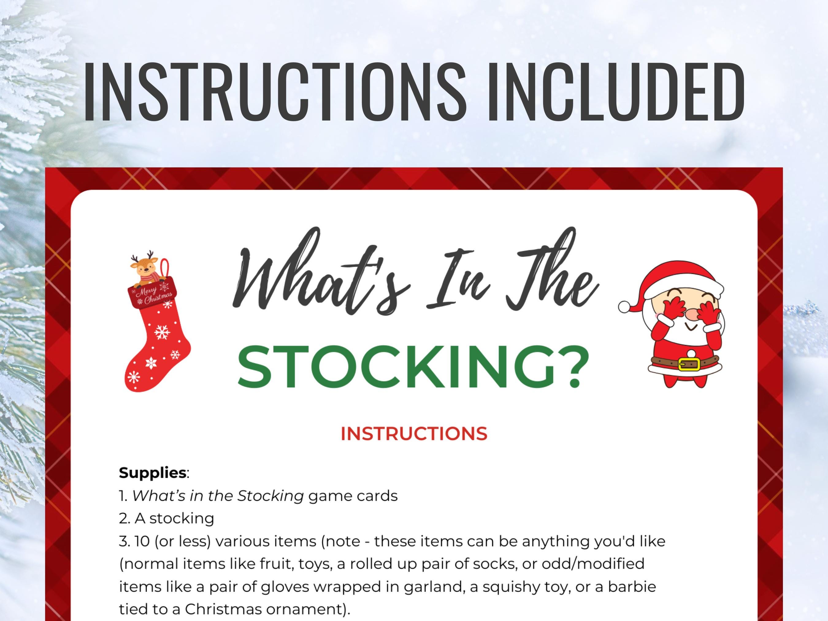 Whats in the Stocking Christmas Game Printable Christmas Game Christmas ...