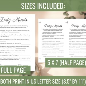 Dirty Minds Fun Bridal Shower Games Dirty Bridal Shower Games Printable ...