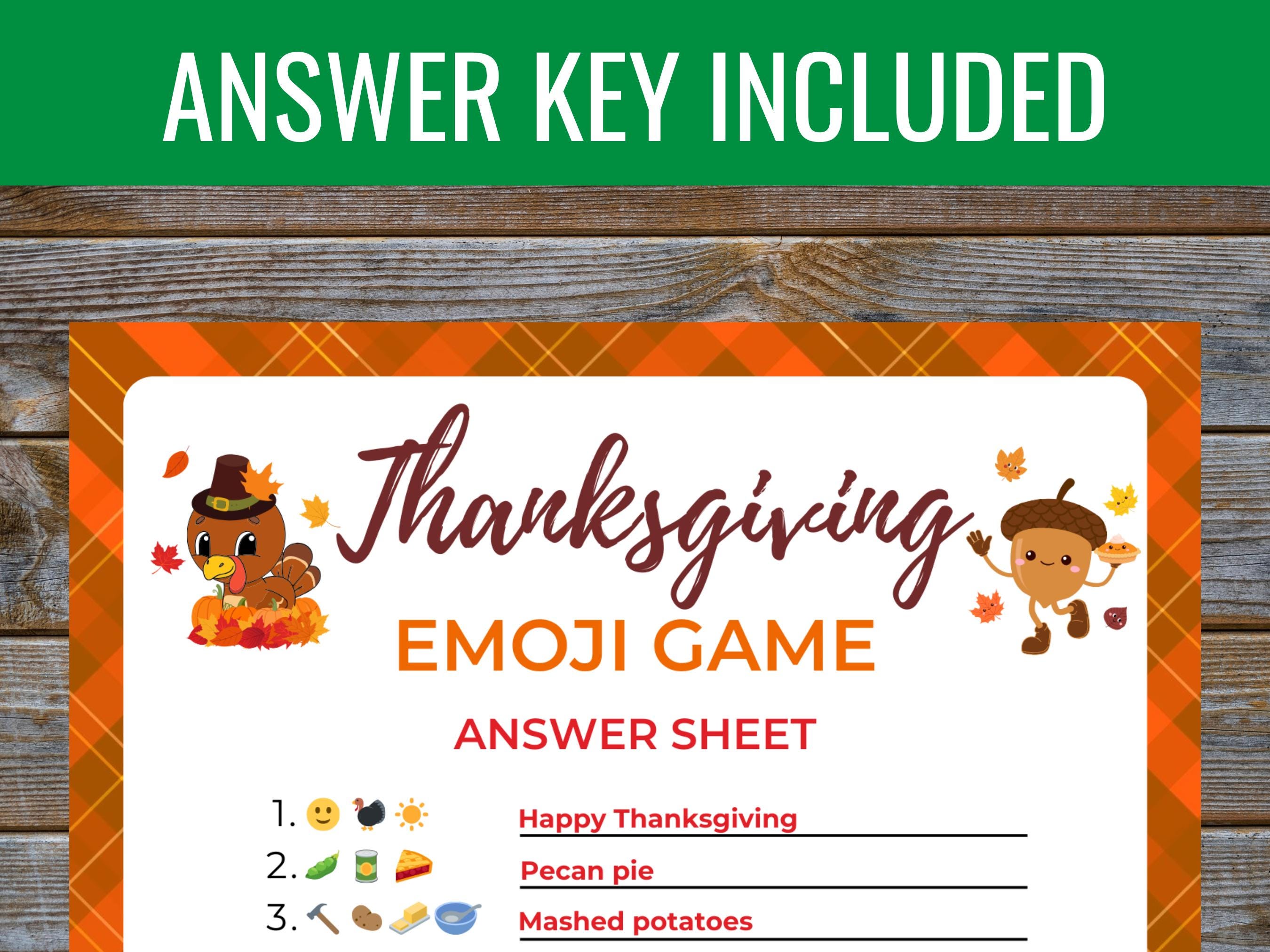 Thanksgiving Emoji Game Fun Thanksgiving Family Games Emoji Pictionary ...