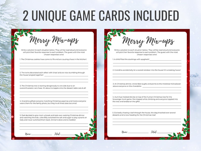 Merry Mix-ups Christmas Game | Printable Christmas Game | Christmas ...