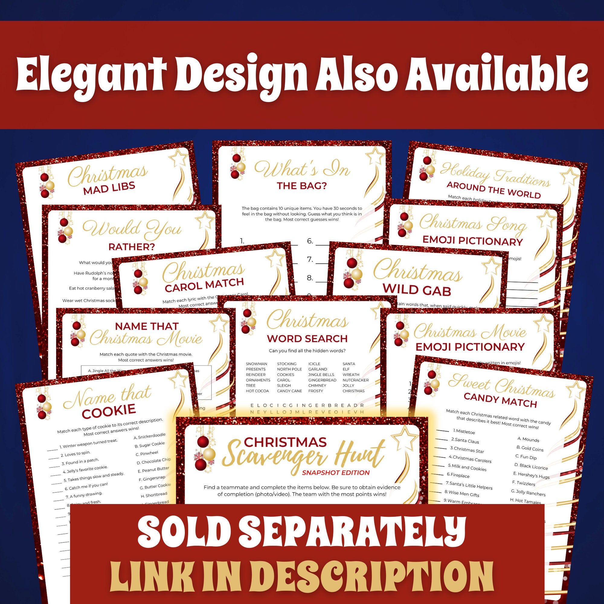 Printable Christmas Game Bundle Fun Christmas Party Games Family ...