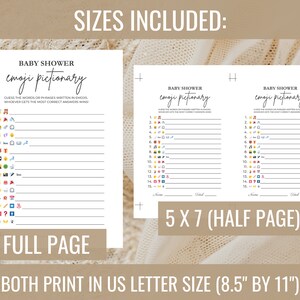 Emoji Pictionary Game Baby Shower Emoji Game Minimalist Baby Shower ...