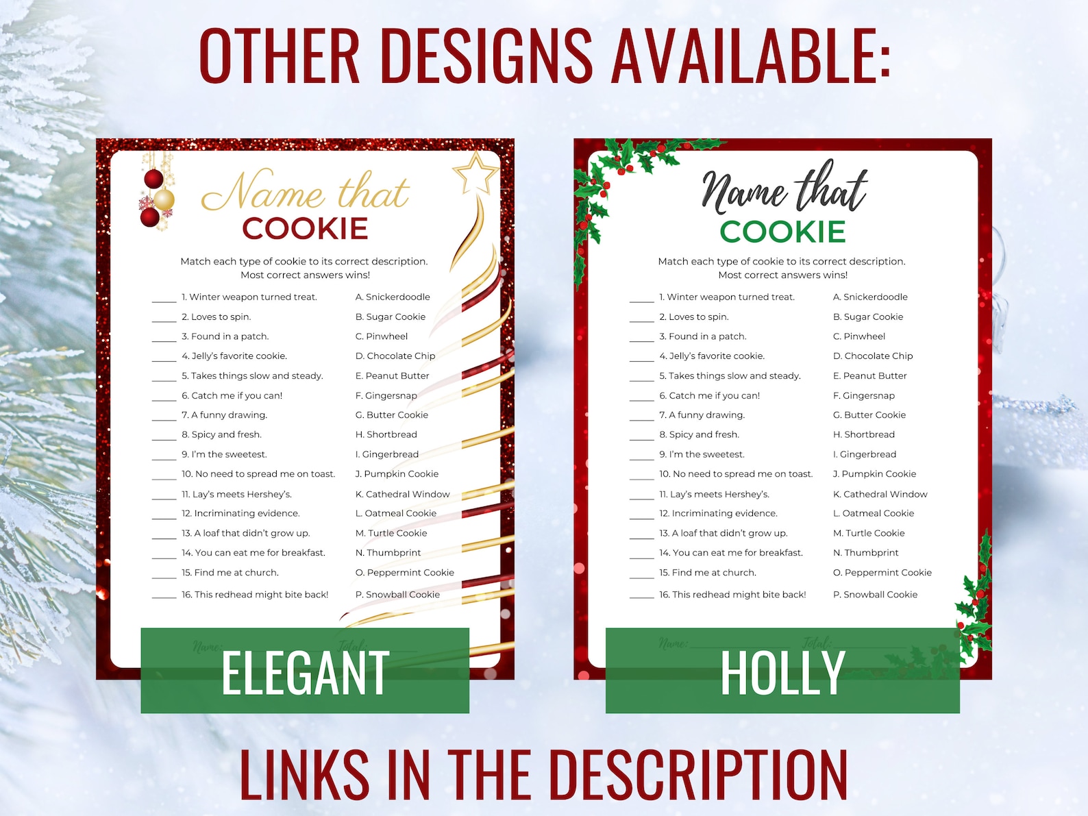 Name That Cookie Fun Christmas Game | Christmas Activity Sheet ...