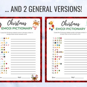 Christmas Emoji Pictionary Game Bundle (printable) - Etsy