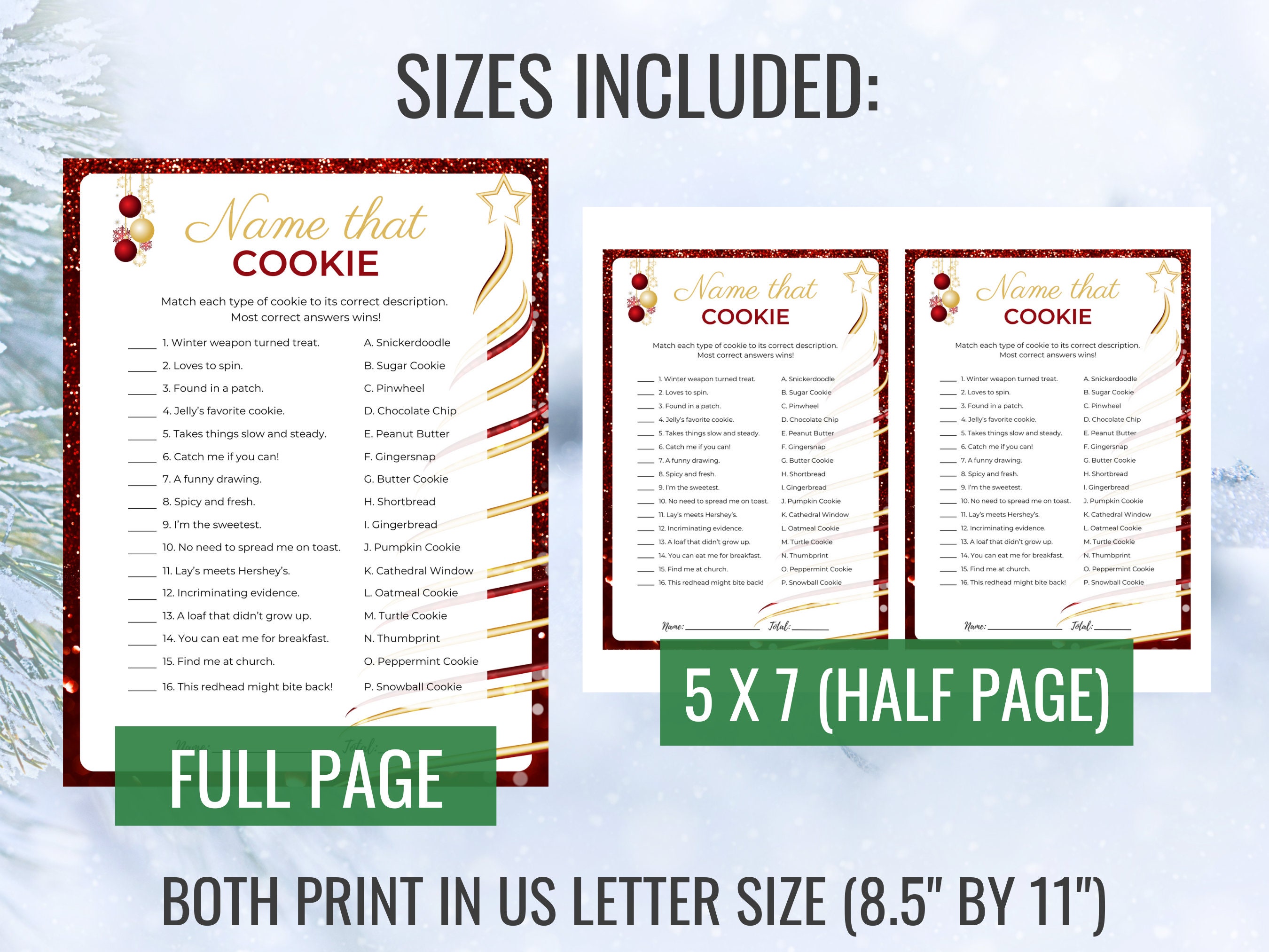 Name That Cookie Christmas Game Printable Christmas Game Christmas ...