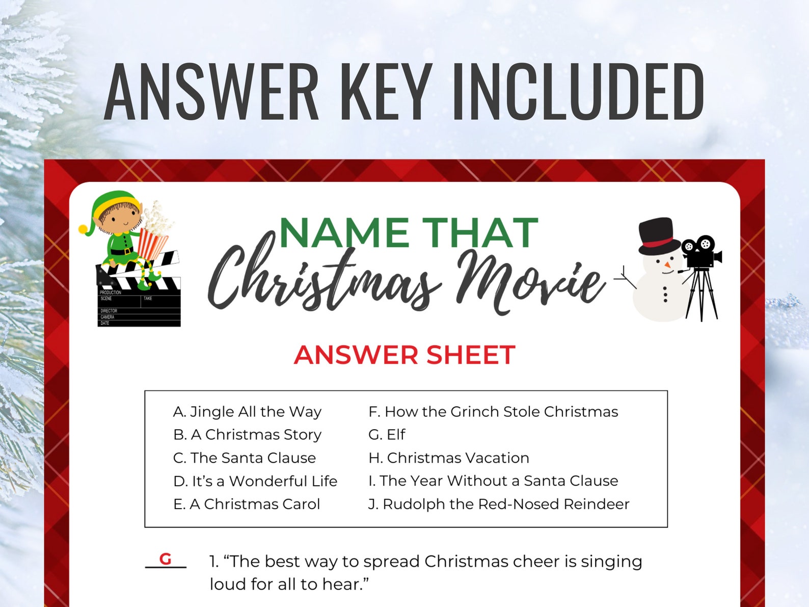 Name That Christmas Movie Game | Printable Christmas Game | Christmas ...