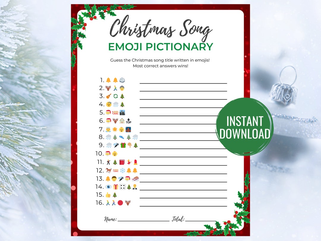 Emoji Christmas Songs Game With Answers Christmas Song Emoji Game Emoji ...