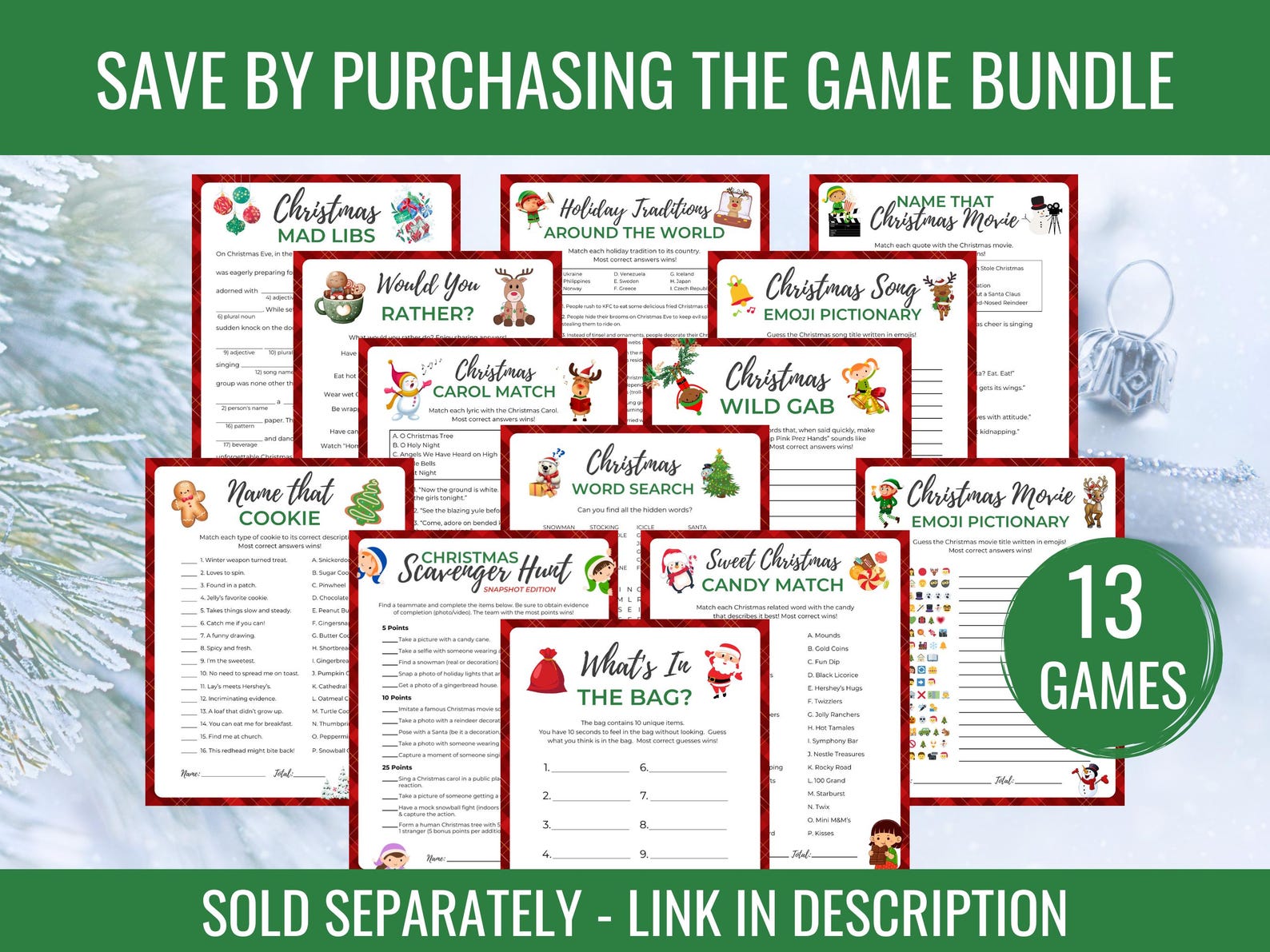 Qué hay en la bolsa Juego de Navidad para imprimir Juego de Navidad ...