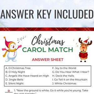 Christmas Carol Match Game | Printable Christmas Game | Christmas ...