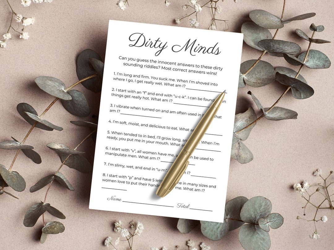 Dirty Minds Fun Bridal Shower Games Dirty Bridal Shower Games Printable ...