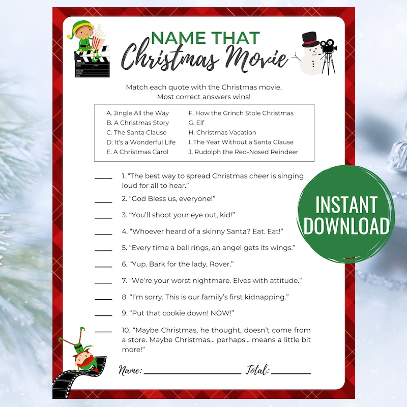 Christmas Movie Jeopardy - Etsy