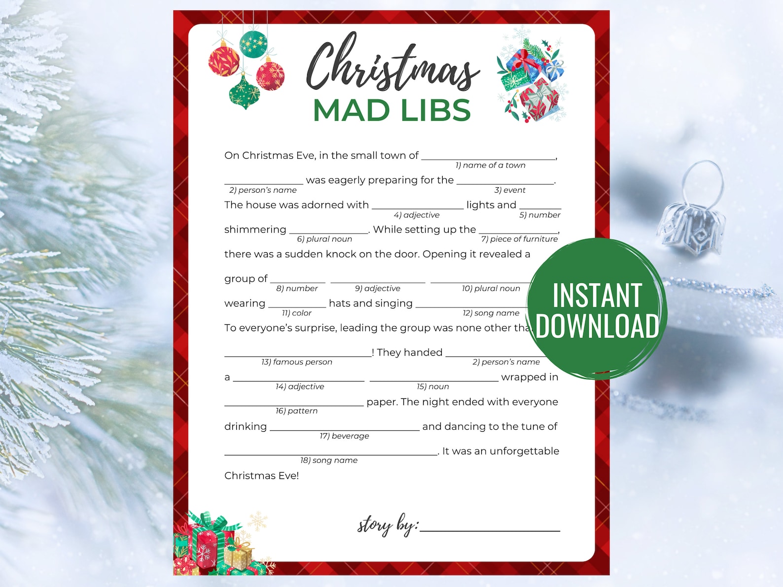 Christmas Mad Libs Game | Printable Christmas Game | Christmas Activity ...