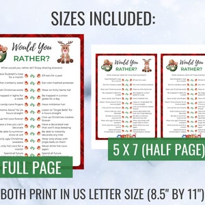 Would You Rather Christmas Game | Printable Christmas Game | Christmas ...