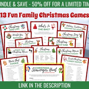 Christmas Wild Gab Game | Printable Cartoon for Kids, Adults (digital ...