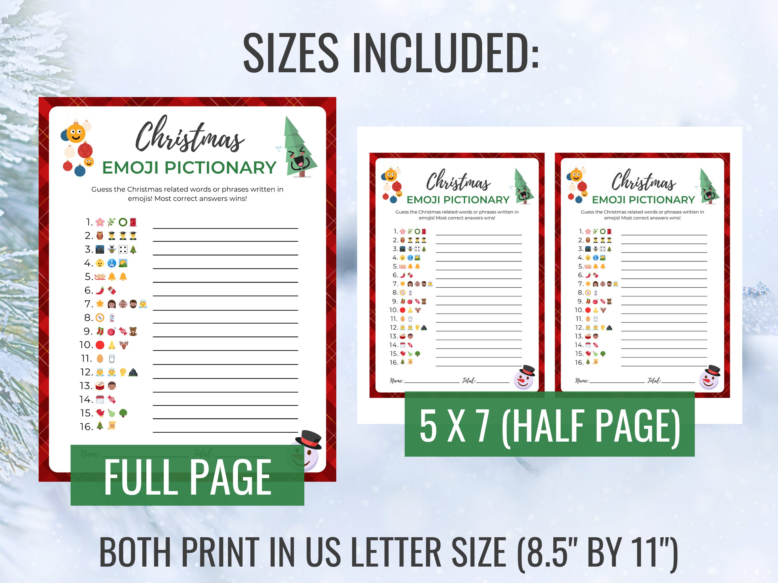 Christmas Emoji Pictionary Game | Holiday Party Fun (printable With ...