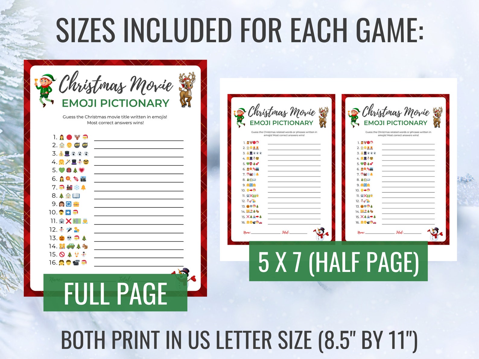 Super Fun Christmas Emoji Game Bundle 4 Emoji Pictionary Printable ...