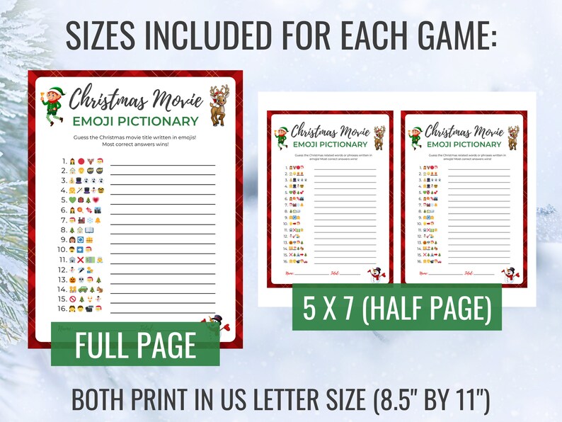 Super Fun Christmas Emoji Game Bundle 4 Emoji Pictionary Printable ...