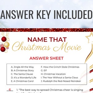 Name That Christmas Movie Game Printable Christmas Game Christmas ...
