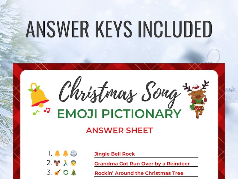 Super Fun Christmas Emoji Game Bundle 4 Emoji Pictionary Printable ...