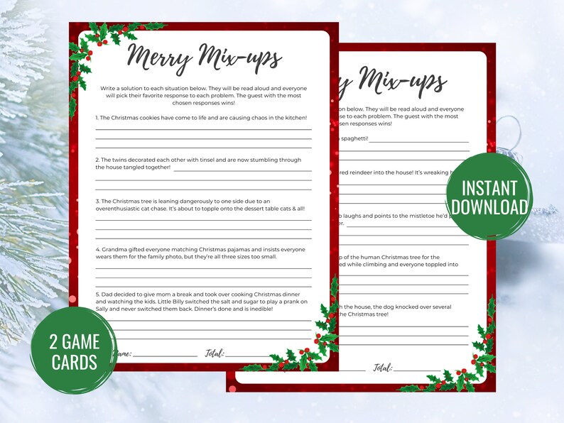 Merry Mix-ups Christmas Game | Printable Holiday Party Activity (PDF ...