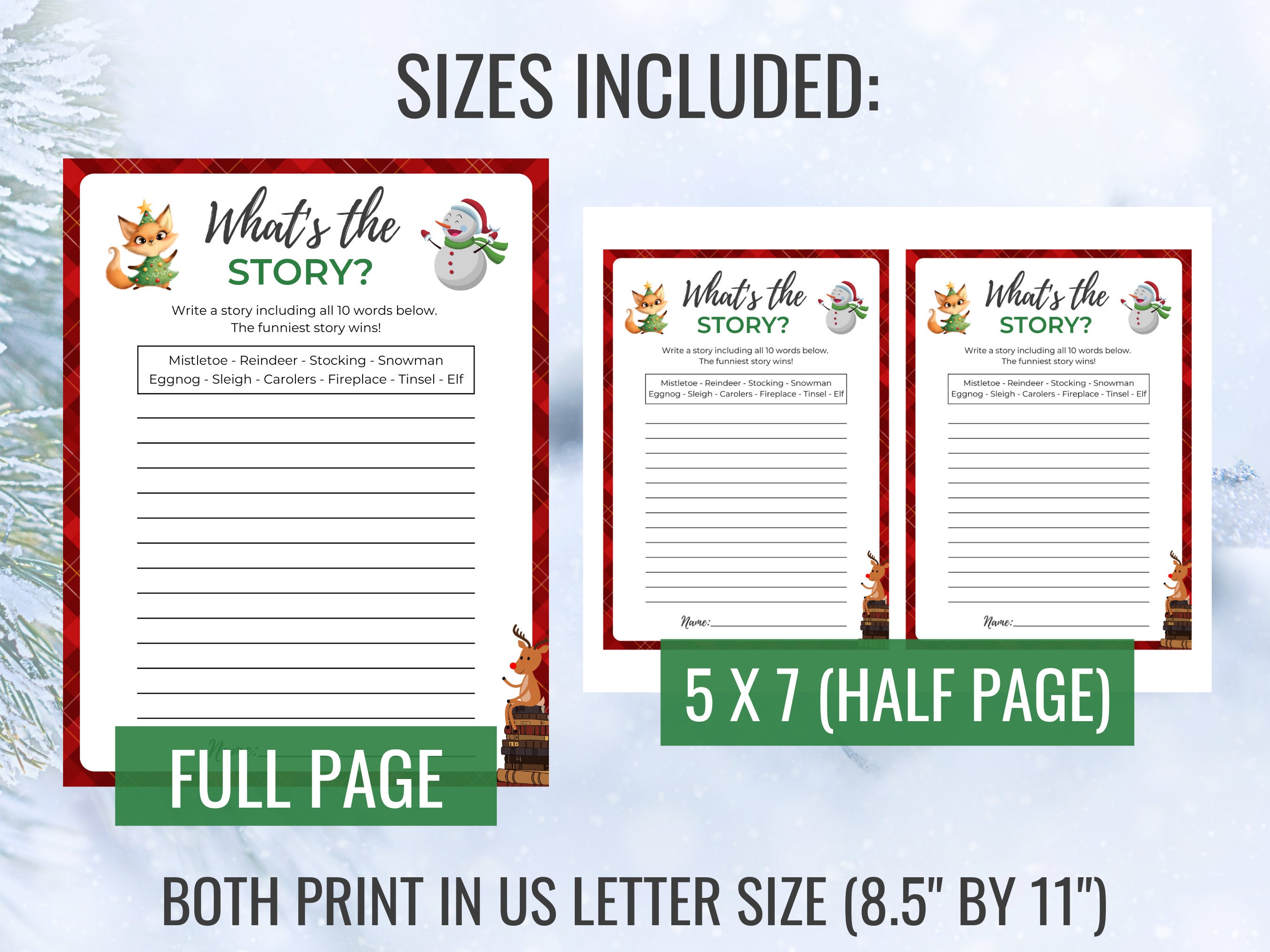 What's the Story Christmas Game Printable Christmas Game Christmas ...