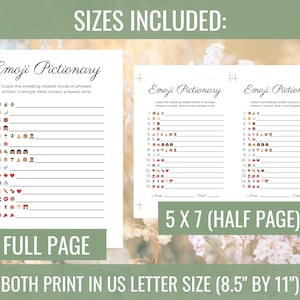 Bridal Emoji Game Emoji Pictionary Game Minimalist Bridal Party Games ...