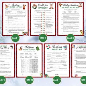 Printable Christmas Game Bundle Fun Christmas Party Games Family ...