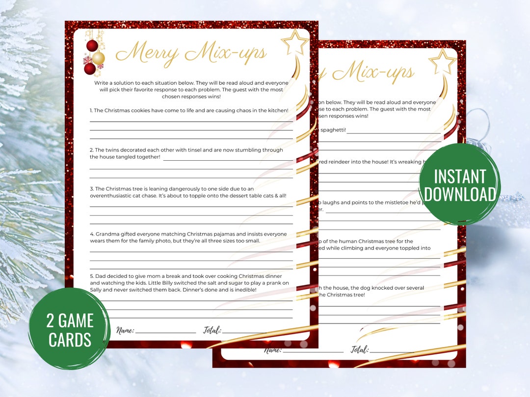 Merry Mix-ups Christmas Game | Printable Christmas Game | Christmas ...