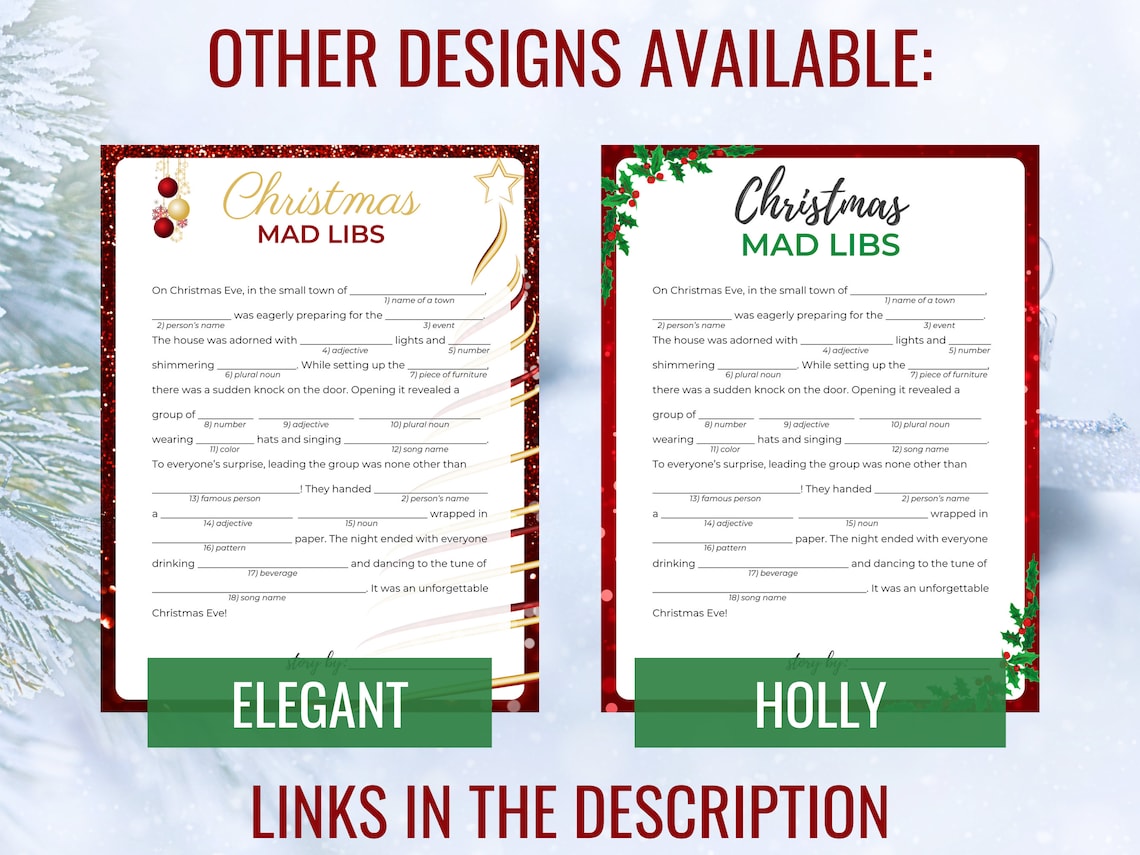 Christmas Mad Libs Game | Printable Christmas Game | Christmas Activity ...