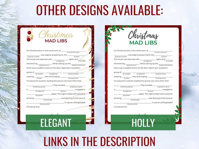 Christmas Mad Libs Game | Printable Holiday Party Activity (digital ...