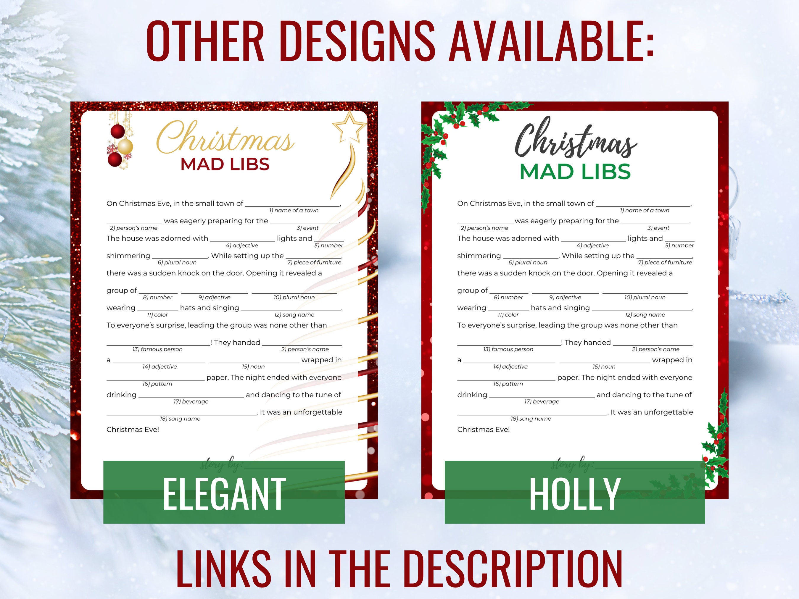 Christmas Mad Libs Game | Printable Christmas Game | Christmas Activity ...