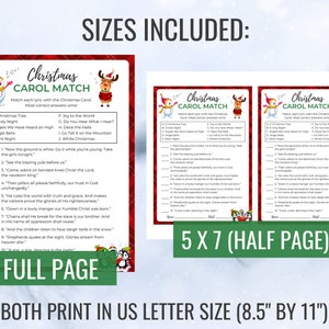 Christmas Carol Match Game | Printable Christmas Game | Christmas ...