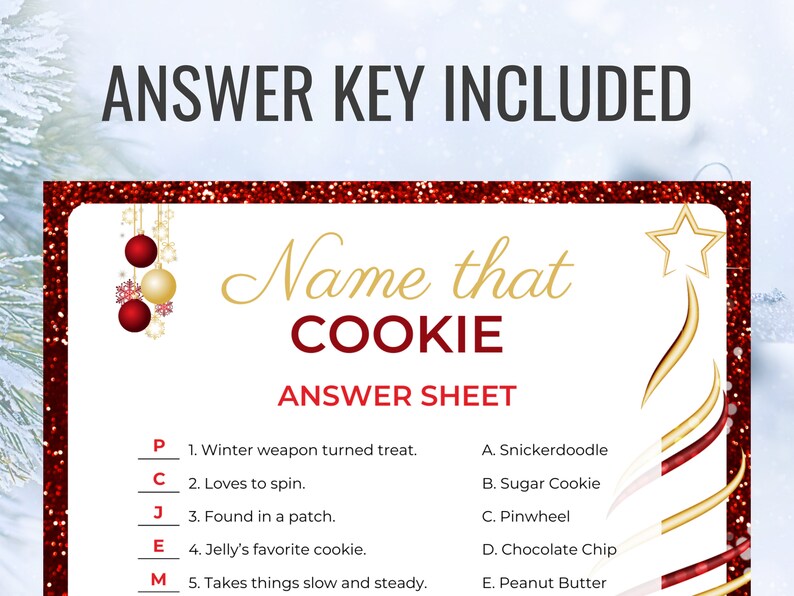 Name That Cookie Christmas Game Printable Christmas Game Christmas ...