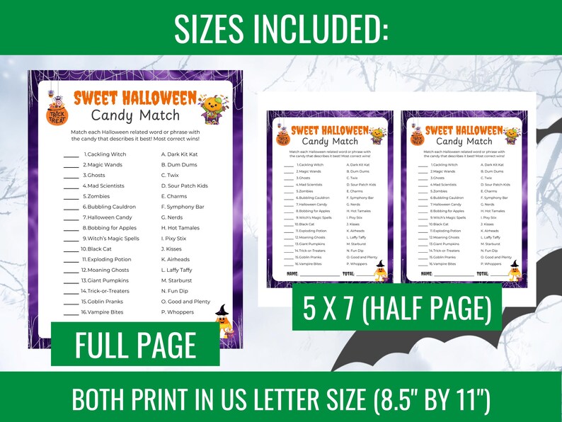 Sweet Halloween Candy Match Game | Halloween Party Games | Halloween ...