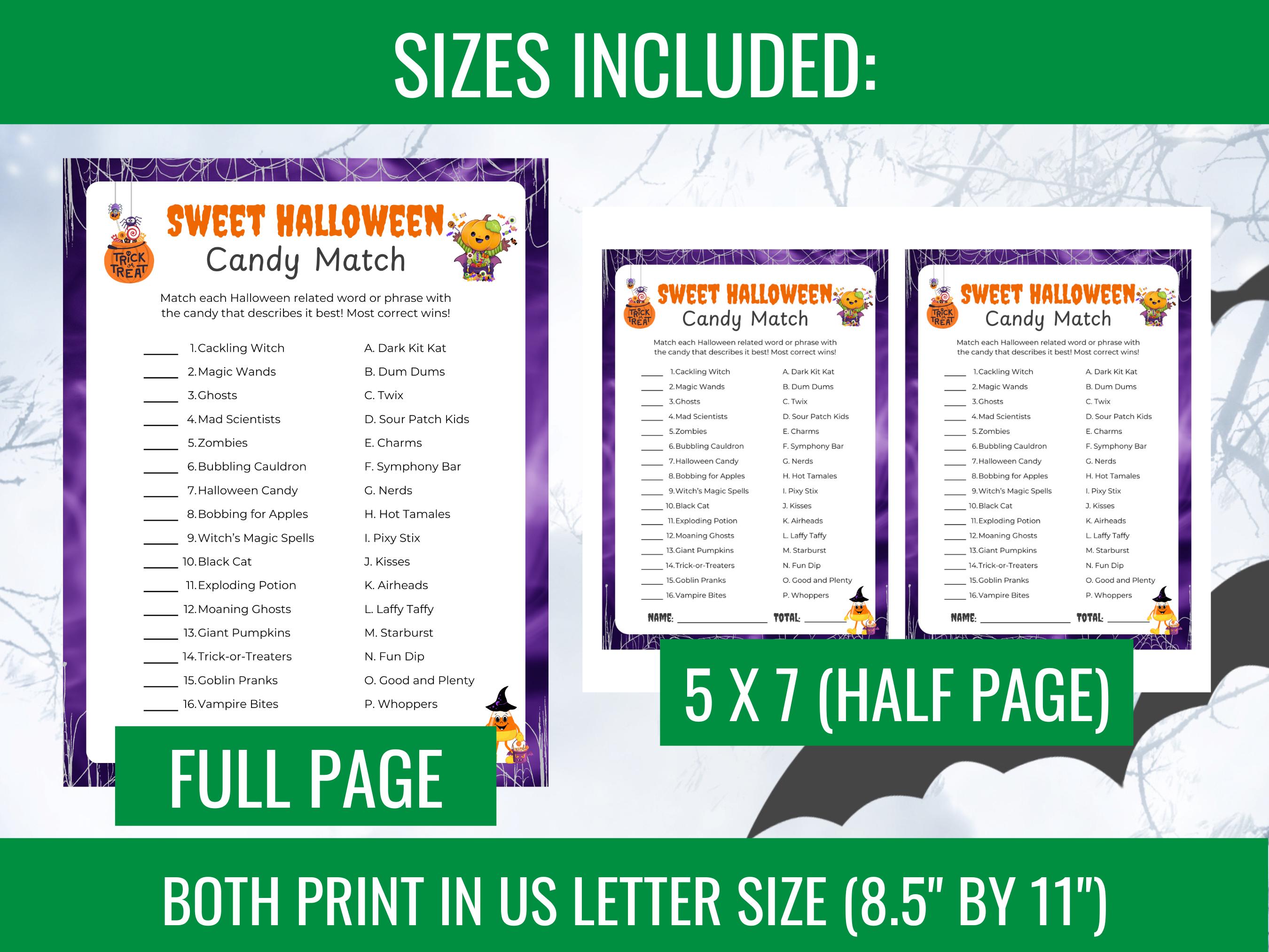 Sweet Halloween Candy Match Game | Halloween Party Games | Halloween ...