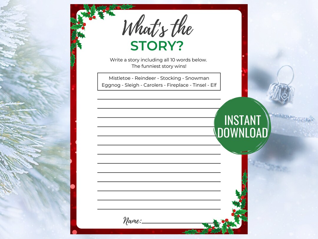 What's the Story Christmas Game, Printable Holiday Party Activity (digital Download) - Etsy
