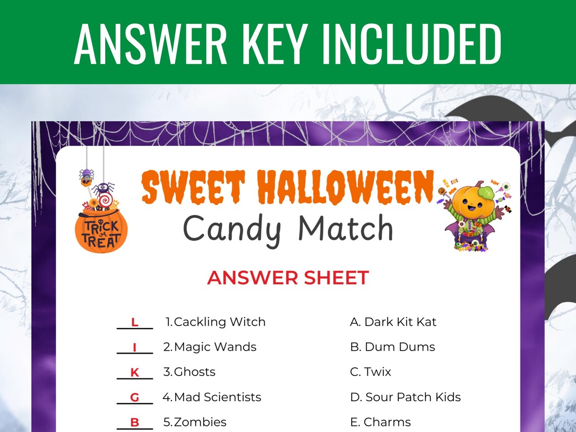 Sweet Halloween Candy Match Game | Halloween Party Games | Halloween ...