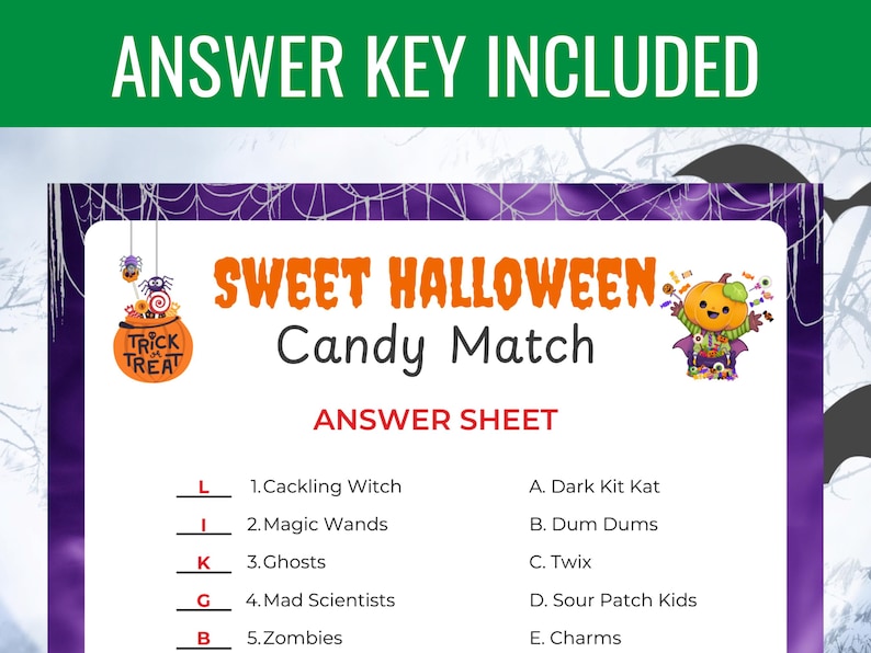 Sweet Halloween Candy Match Game | Halloween Party Games | Halloween ...