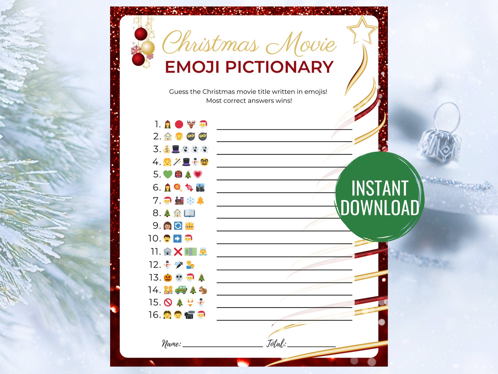 Christmas Movie Emoji Game With Answers Christmas Movie Emoji ...
