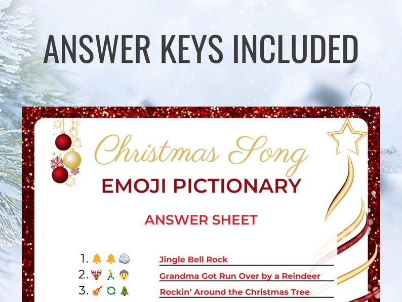 Christmas Emoji Pictionary Game Bundle (printable) - Etsy