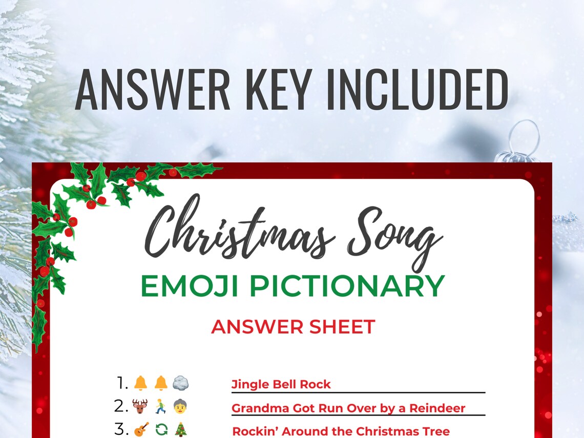 Emoji Christmas Songs Game With Answers Christmas Song Emoji Game Emoji ...