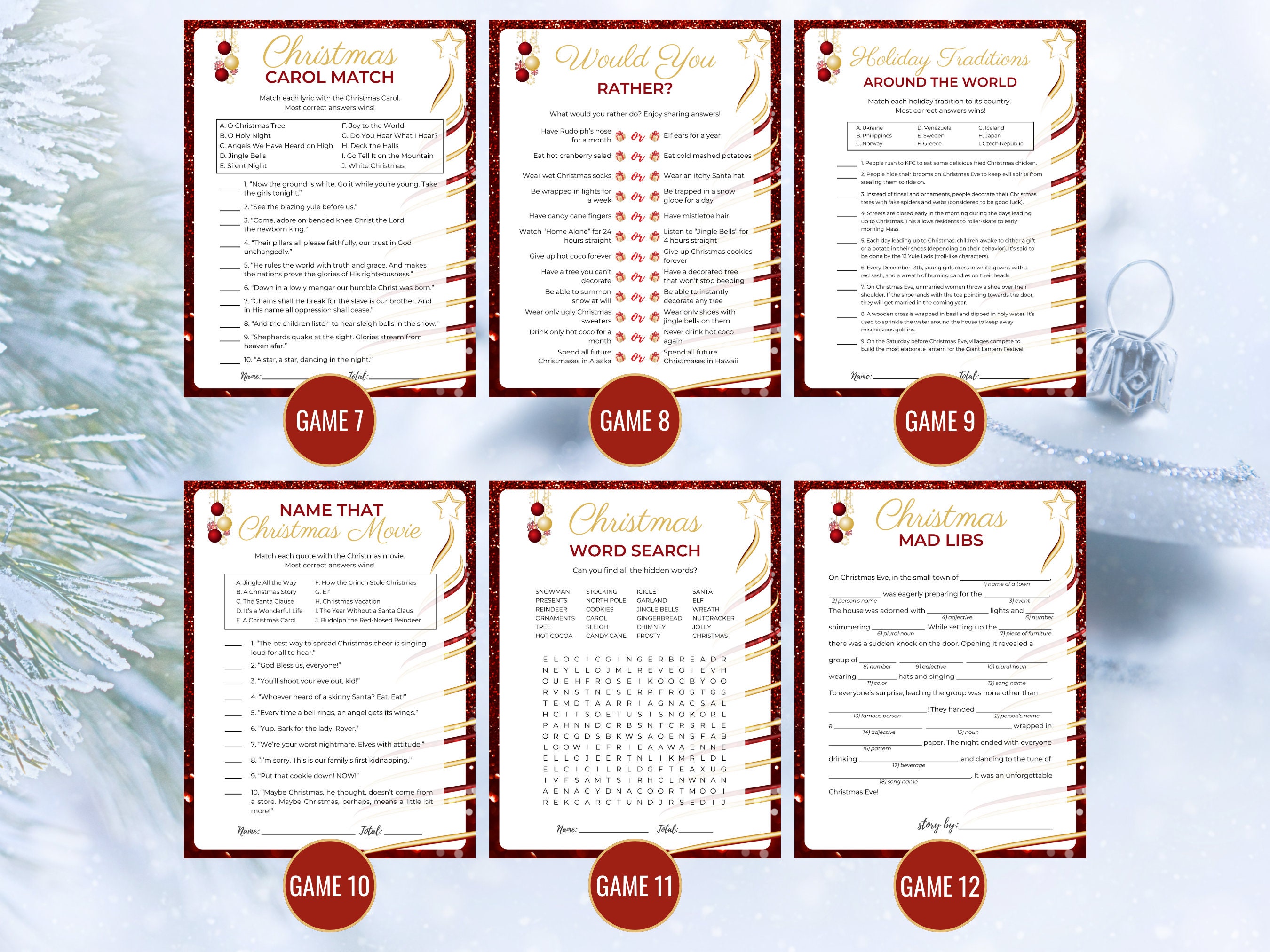 Printable Christmas Game Bundle | Fun Christmas Games | Family ...