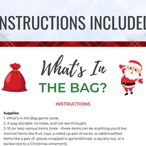 What's in the Bag Christmas Game Printable Christmas Game Christmas ...