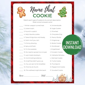 Name That Cookie Christmas Game | Holiday Party Activity (printable) - Etsy