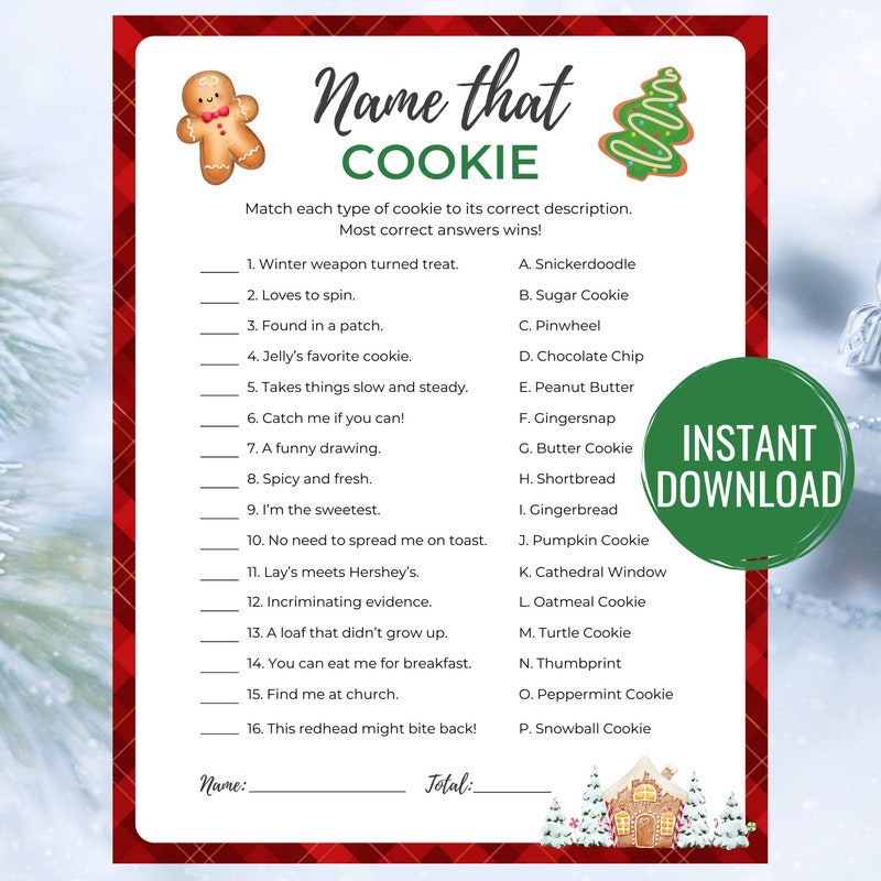 Christmas Cookie Game - Etsy