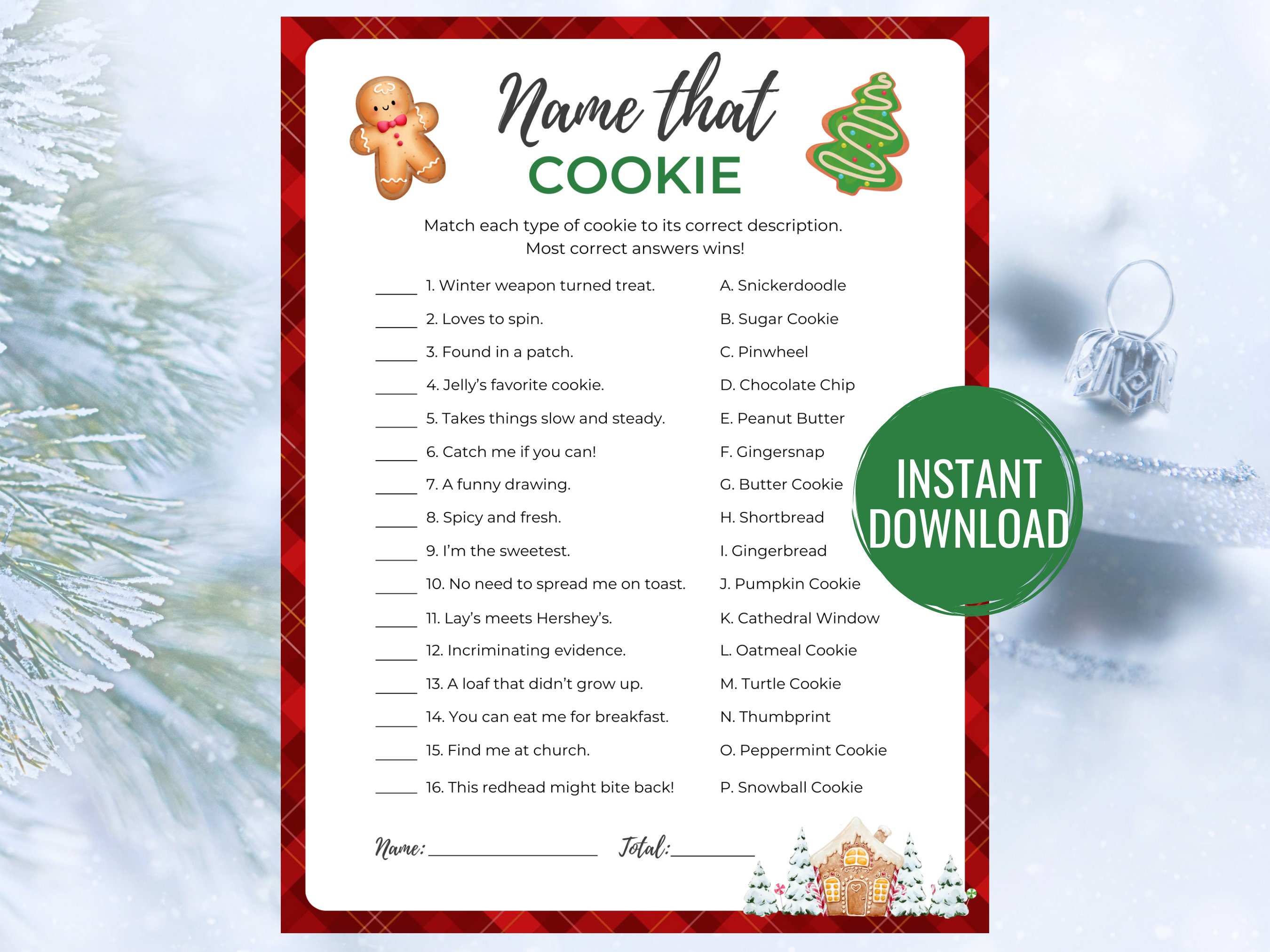 Name That Cookie Fun Christmas Game | Christmas Activity Sheet ...