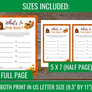 What's in the Bag Thanksgiving Game Printable Thanksgiving Game ...