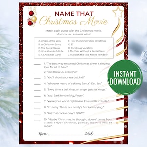 Name That Christmas Movie Game Printable Christmas Game Christmas ...