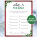 What's in the Bag Christmas Game, Printable Holiday Activity (digital ...