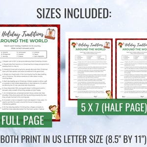 Holiday Traditions Around the World Game Printable Christmas Game ...